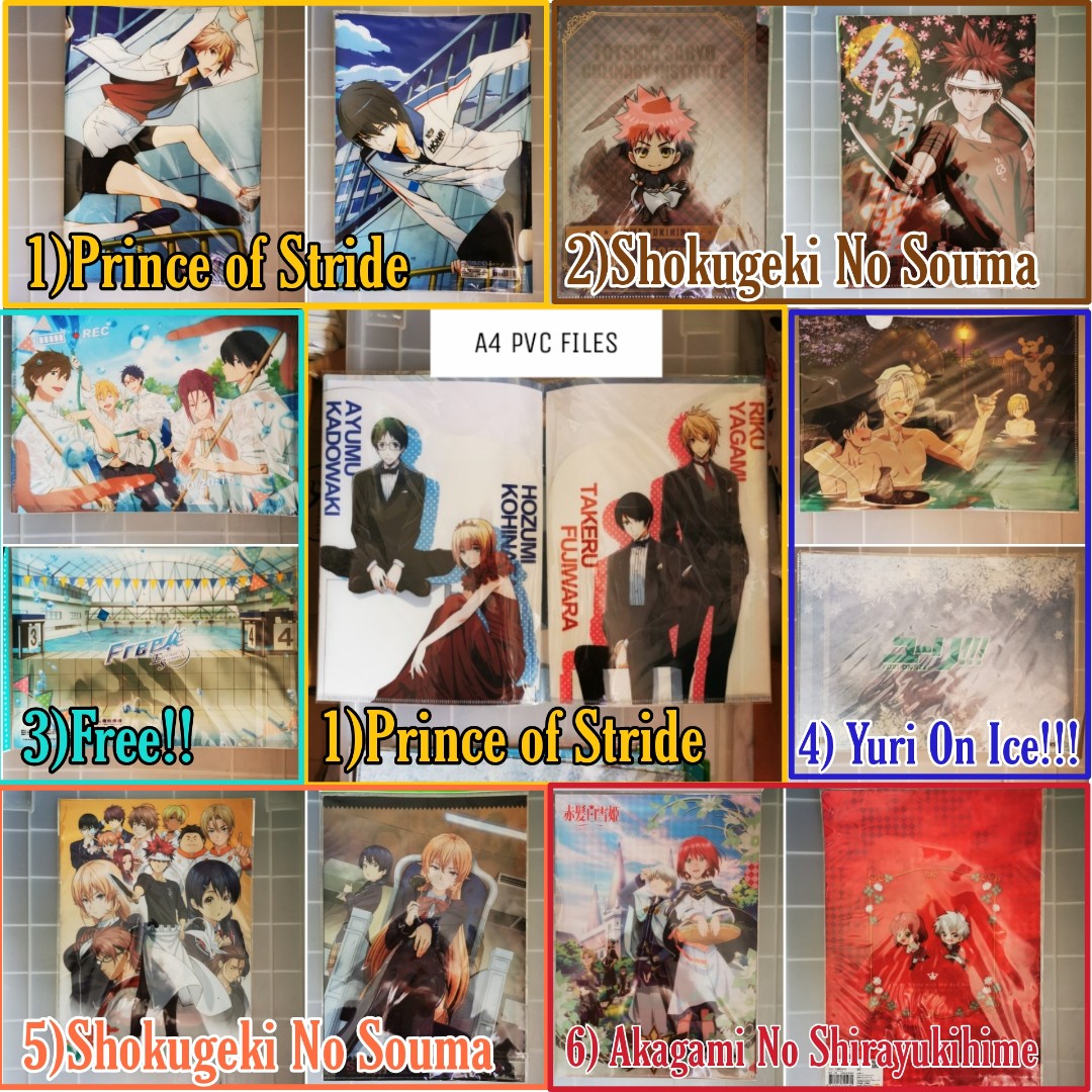 AUTHENTIC A4 Anime Files (Prince of Stride, Shokugeki No Souma, Free ...