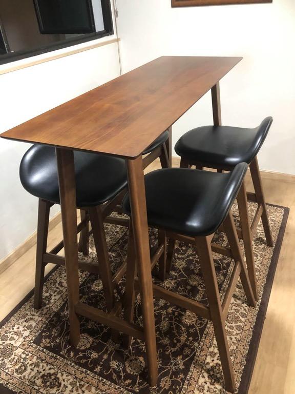 Bar Type Table and High Chairs, Furniture & Home Living, Furniture ...