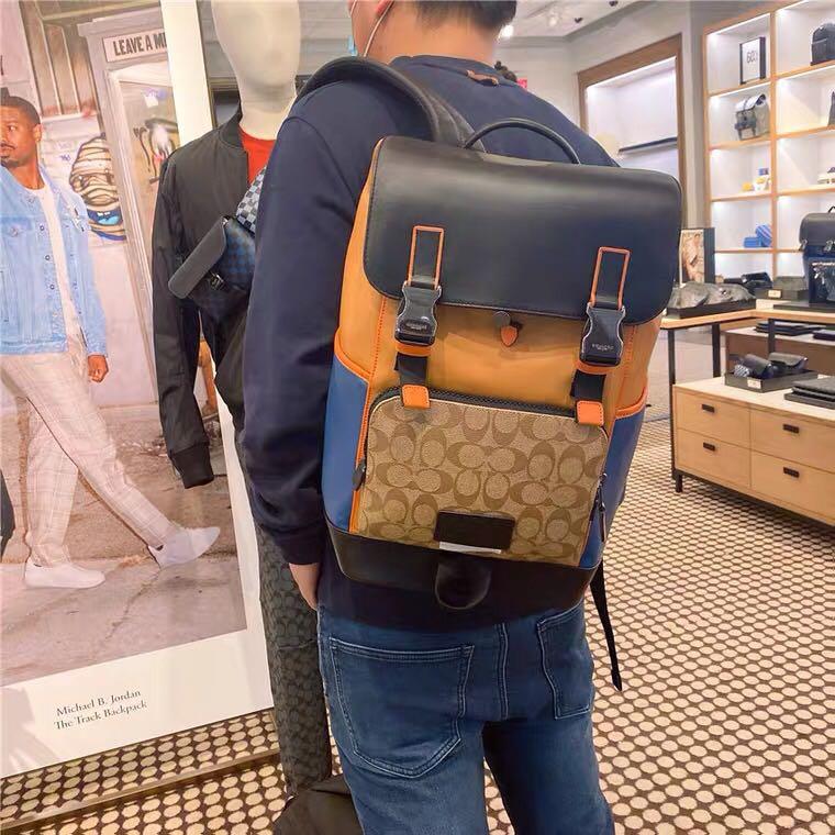 Coach Track Backpack In Colorblock Signature Canvas, Men's Fashion ...