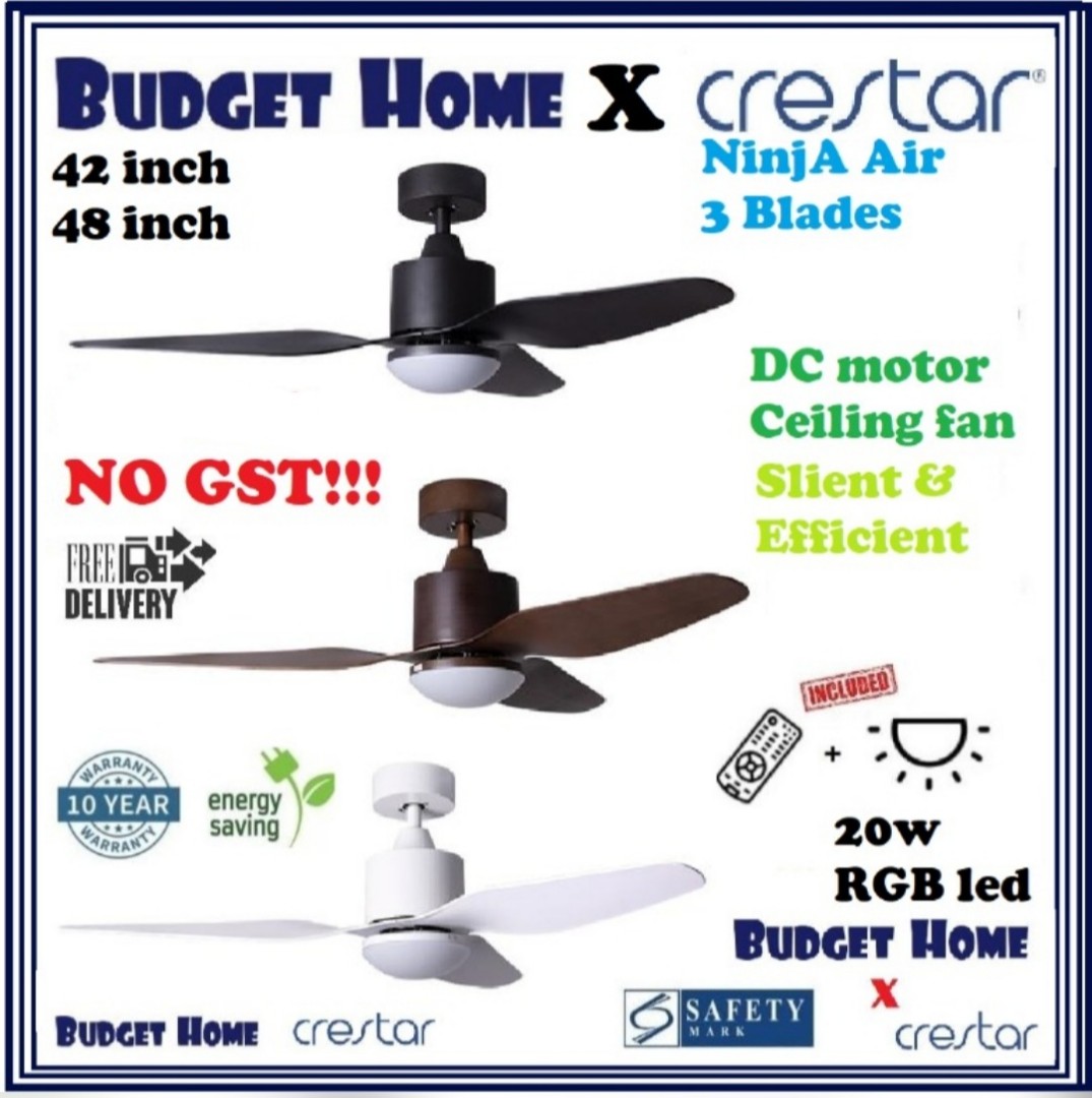 Crestar Dc ceiling fan Ninja air, Furniture & Home Living, Lighting ...