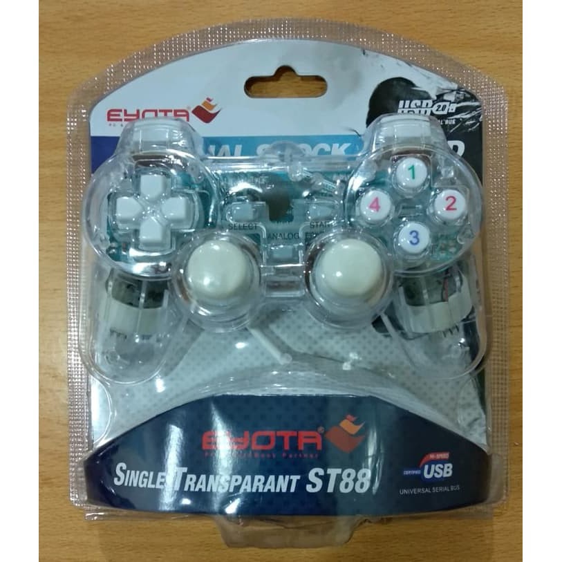 Eyota ST88 Gamepad USB PC Dual Shock Transparan, Toys & Collectibles ...