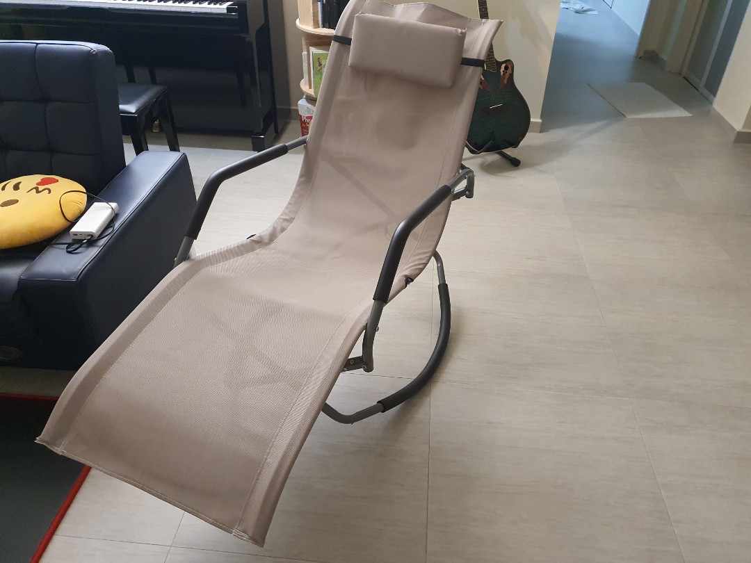 Foldable rocking chair with arm rest, Furniture & Home Living ...