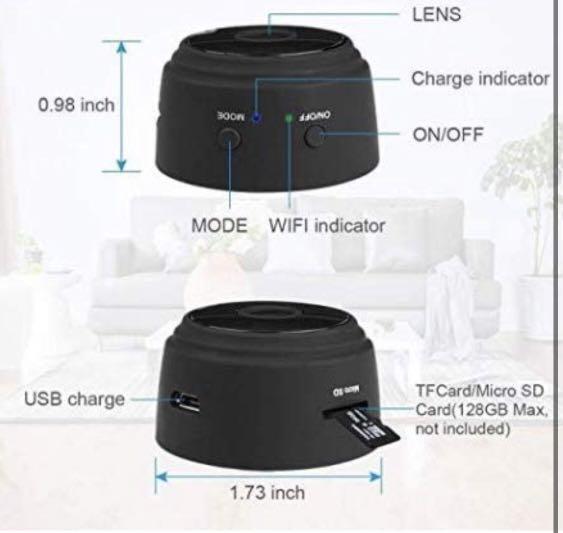FREDI Mini 1080P HD WiFi Hidden Camera Spy Cam, Small Wireless Home ...