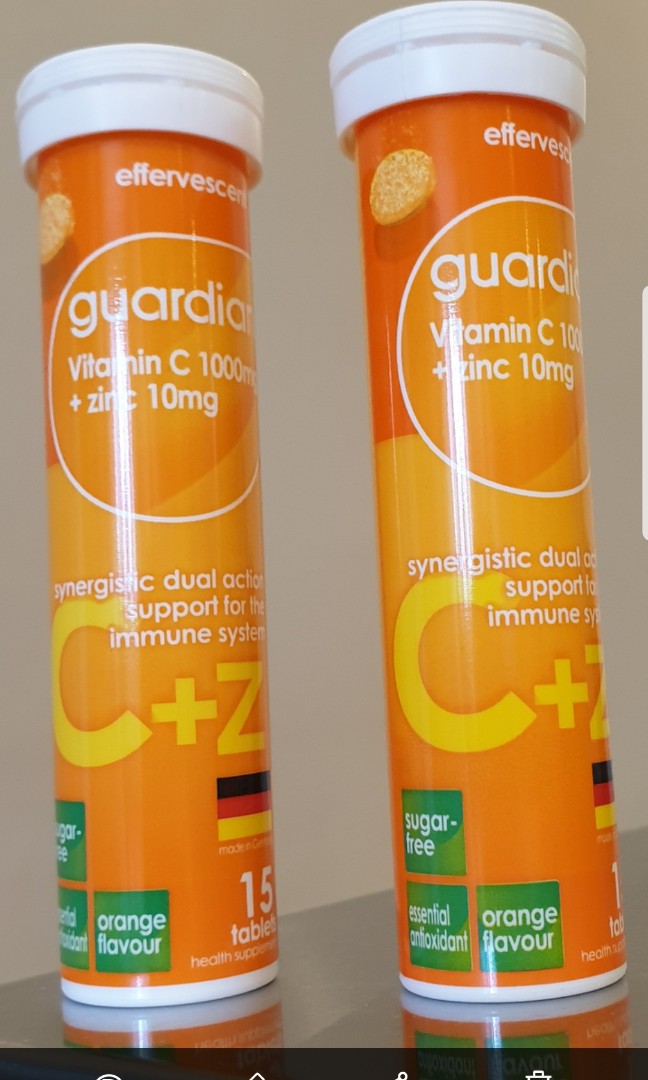 Guardian Vitamin C 1000 mg + Zinc 10 mg, Health & Nutrition, Health ...