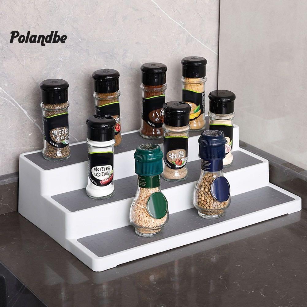 Home Kitchen 3-tier Spice Salt Sugar Rack Step Shelf Cabinet Bottle ...