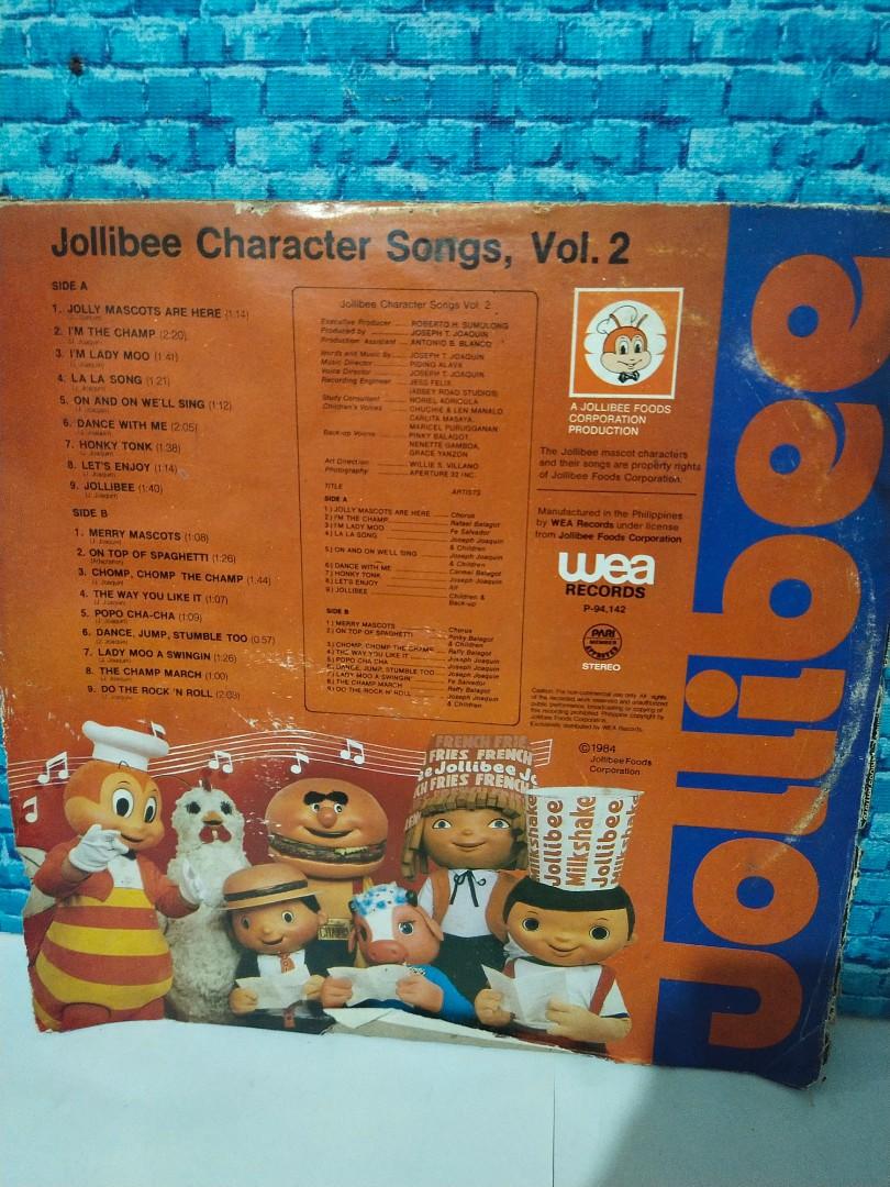 JOLLIBEE Character Songs LP or plaka/1984, Hobbies & Toys, Music ...