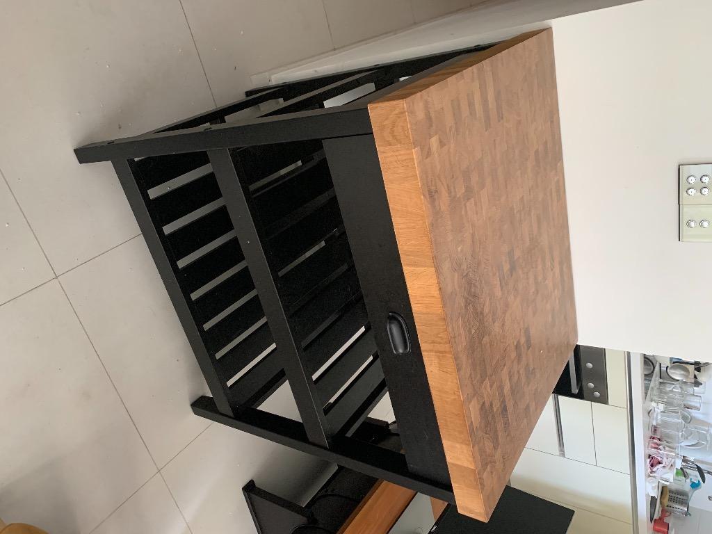 Kitchen Island / Table - Black / Oak - Ikea VADHOLMA, Furniture & Home ...