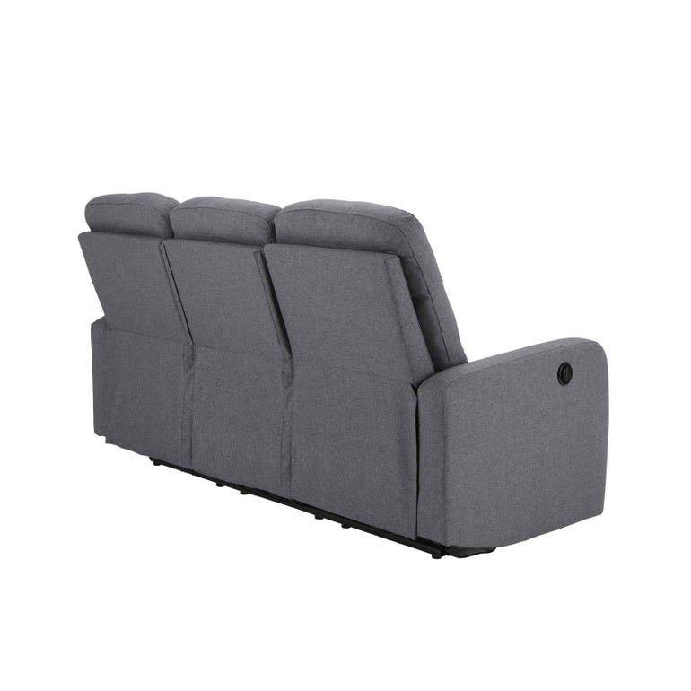 KOSMO 3RR SEATER (FAB) DK GREY FABRIC RECLINER SOFA, Furniture & Home ...