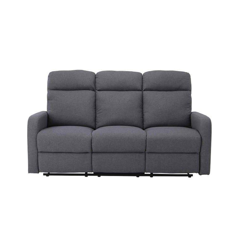 KOSMO 3RR SEATER (FAB) DK GREY FABRIC RECLINER SOFA, Furniture & Home ...