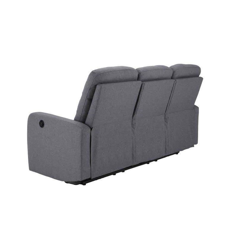 KOSMO 3RR SEATER (FAB) DK GREY FABRIC RECLINER SOFA, Furniture & Home ...