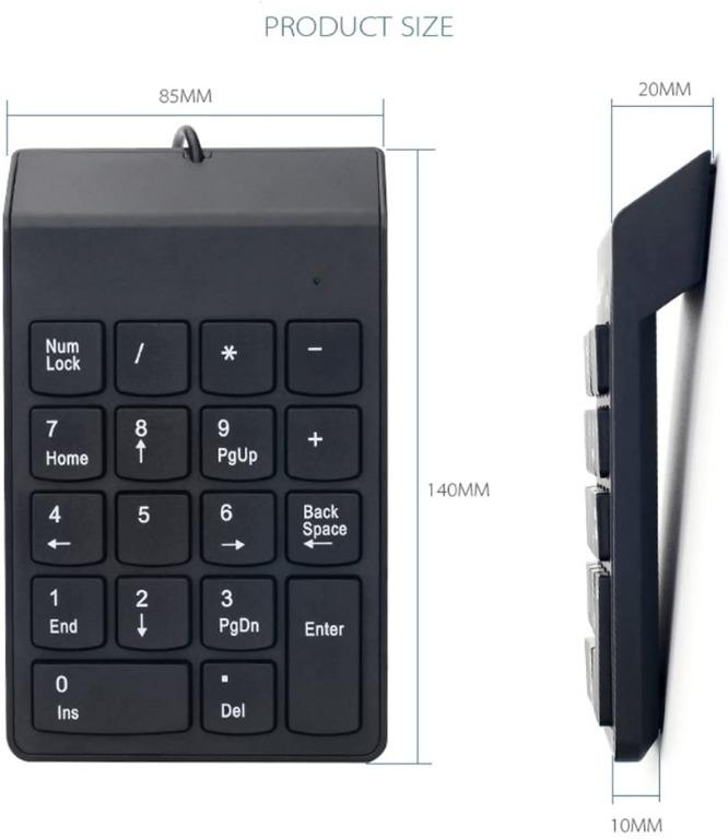 Numeric Keypad,USB Numeric Keypad,Kadaon USB 18 Key Number Numeric Keypad Keyboard for Laptop ...