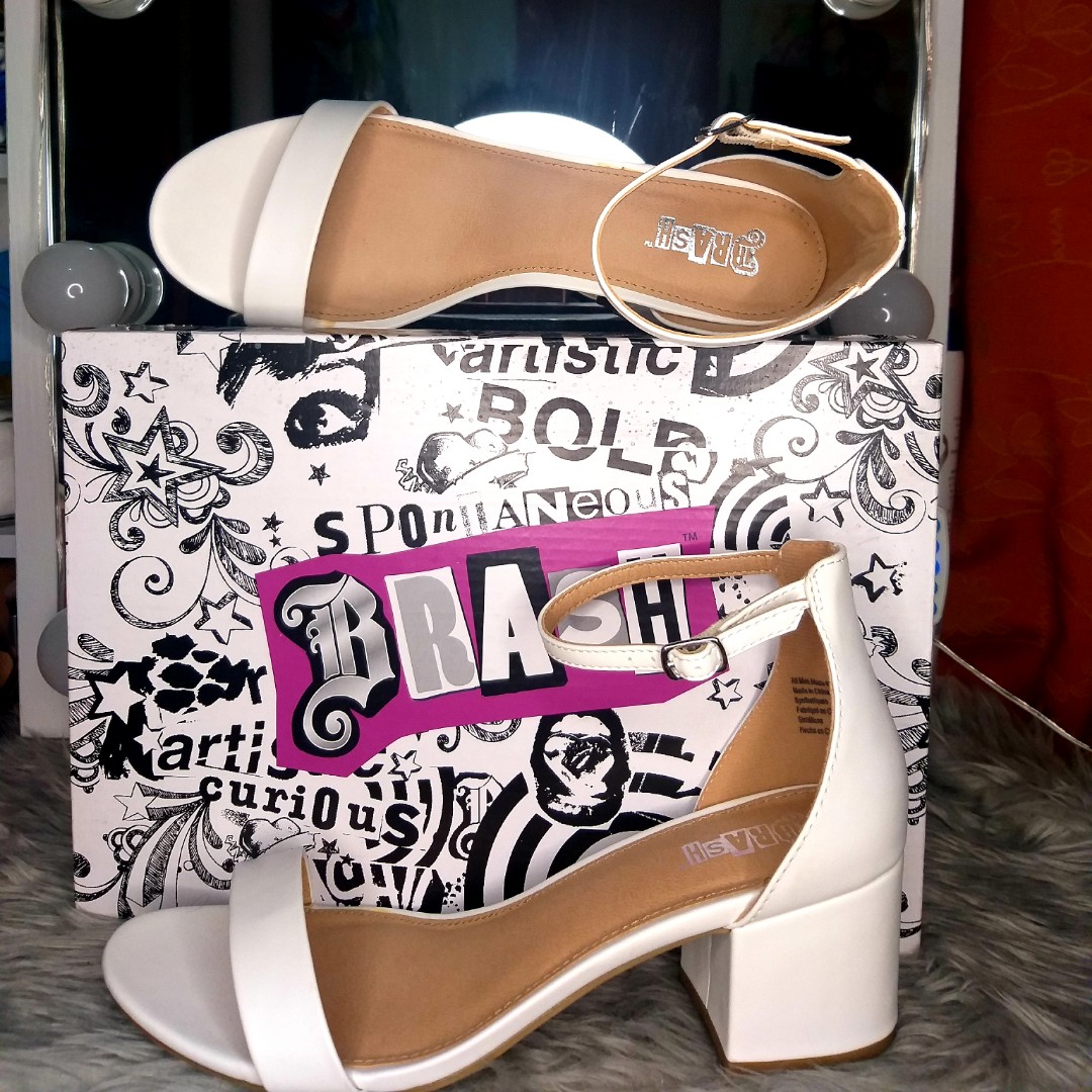 Payless Brash Naomi White Block Heels, Women's Fashion, Footwear, Heels ...