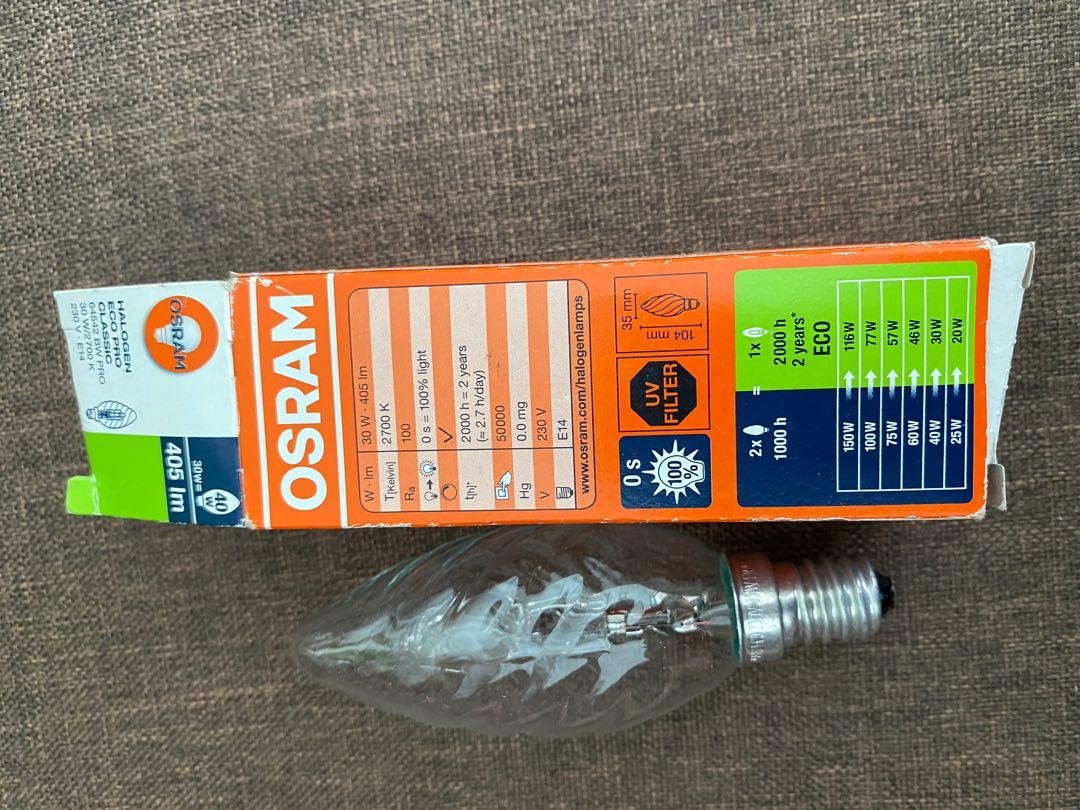 Philips, Akira, Osram Bulb, halogen, Furniture & Home Living, Lighting ...