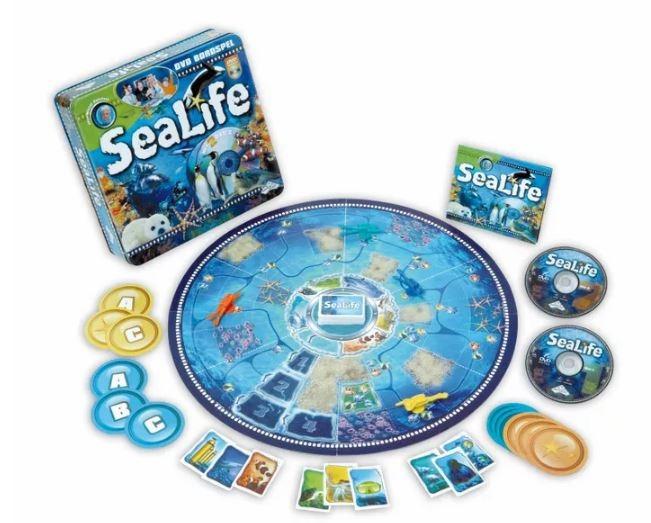 SeaLife DVD Board Game in Tin Can Sea Life Aquatic Animals Educational ...