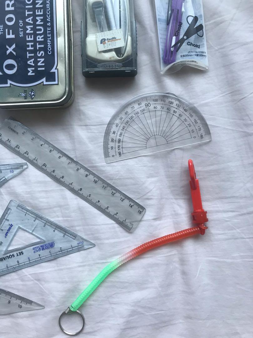 Secondary Geometry Set School Math Instrument Protractor French Curve ...