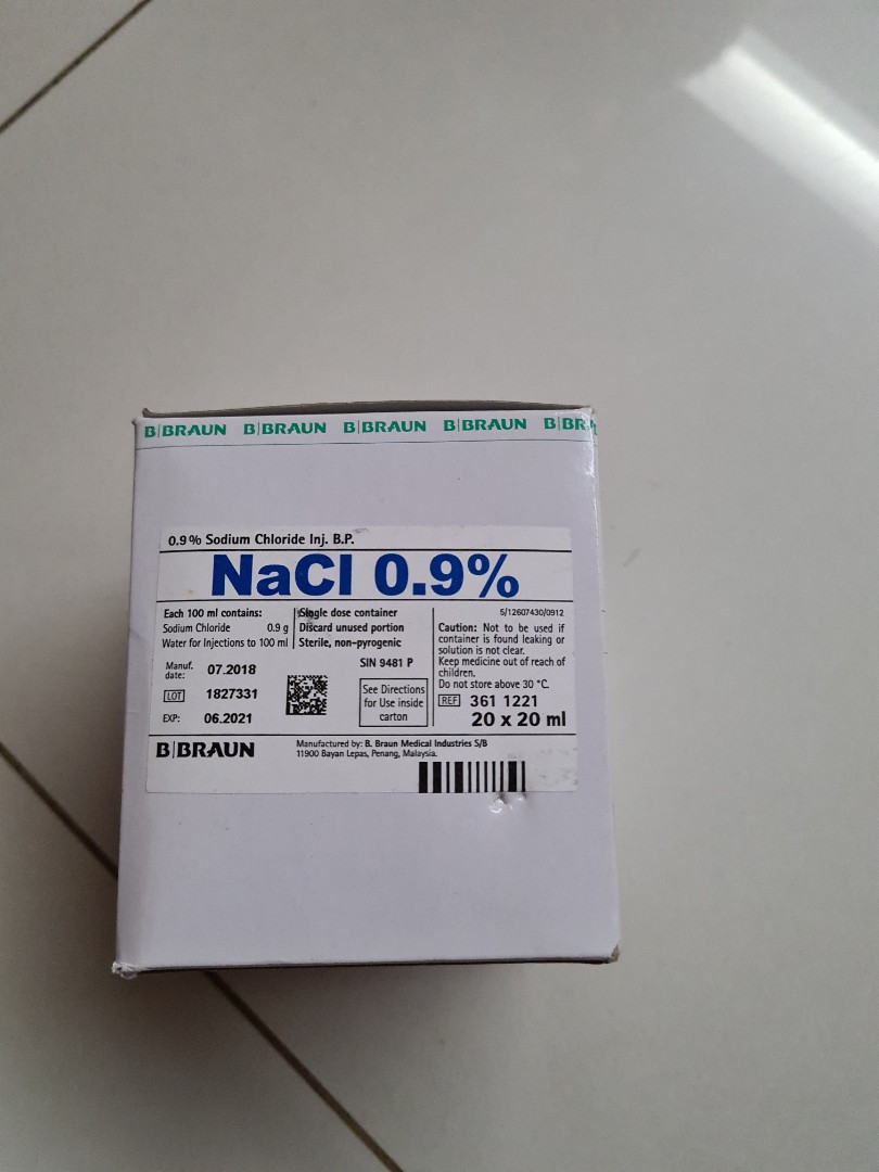 Sodium Chloride NaCI 0.9%, Health & Nutrition, Medical Supplies & Tools ...