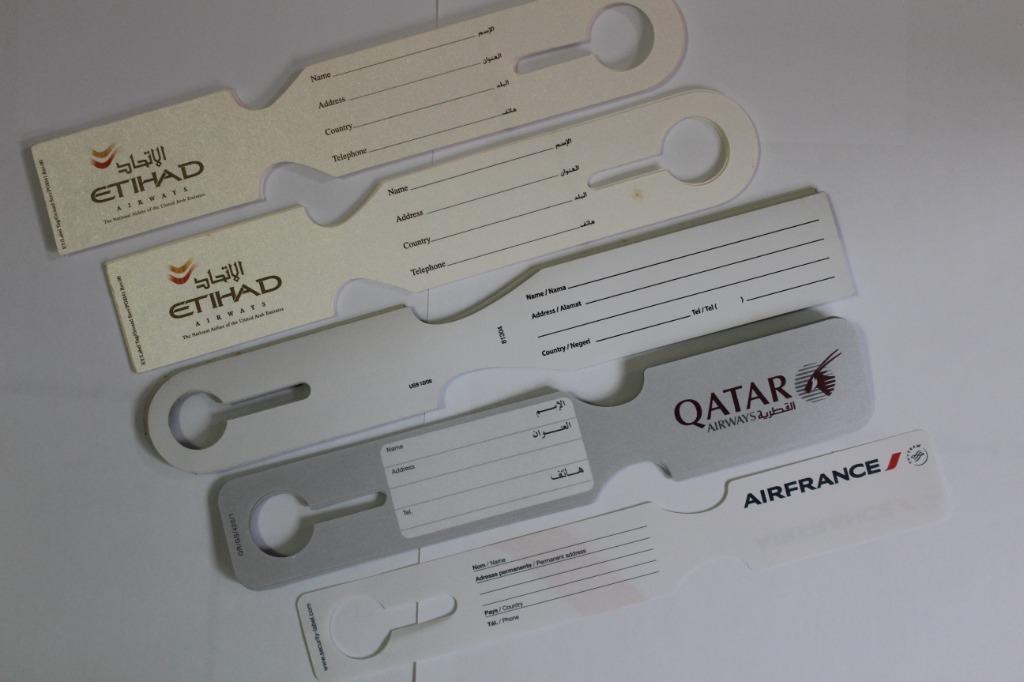 Travel Luggage Label / Tag (Etihad Airways, Malaysia Airlines, Qatar ...