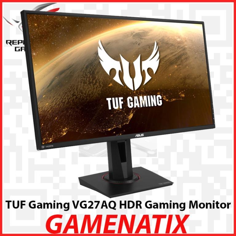 ASUS TUF Gaming VG27AQ 27” G-SYNC Gaming Monitor 165Hz 1440p 1ms IPS Eye Care DP HDMI, Computers ...