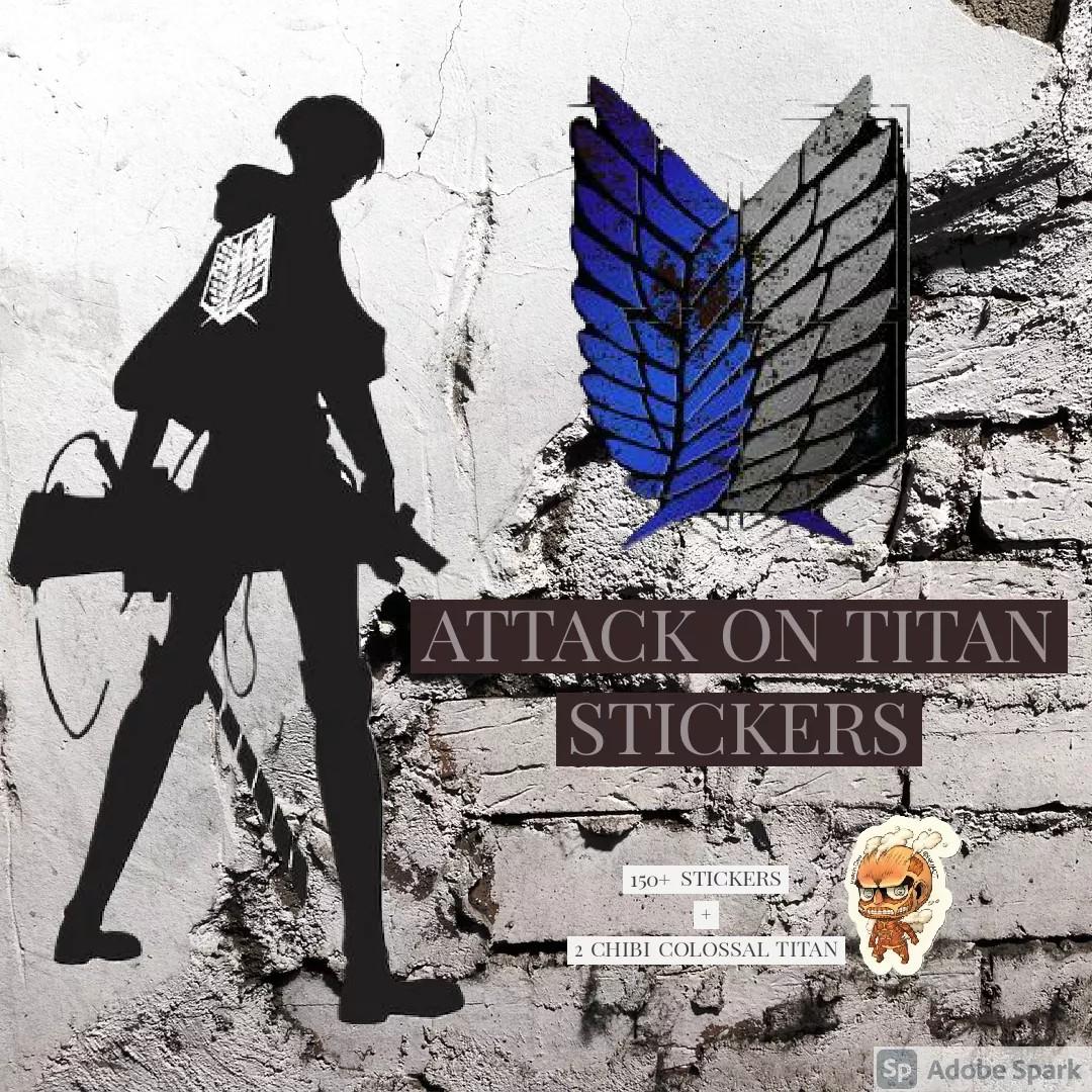 Attack on Titan Stickers (150+), Design & Craft, Art & Prints on Carousell