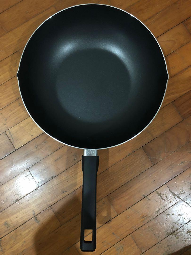 [Brand new] ASD Non-Stick Deep Wok pan with Pouring Spouts, 30cm Matt ...