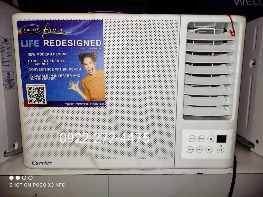 Carrier .75 hp / 1.0 hp / 1.5 hp Window Type Airconditioner WCARJ008EE ...