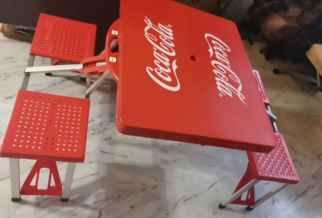 Coca Cola foldable portable picnic bench table, Furniture & Home Living ...