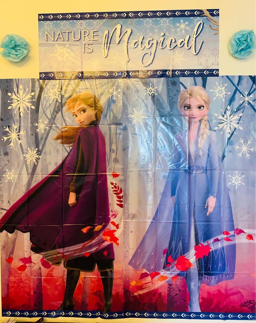 Elsa Anna- birthday party- decoration- photo booth, Hobbies & Toys ...