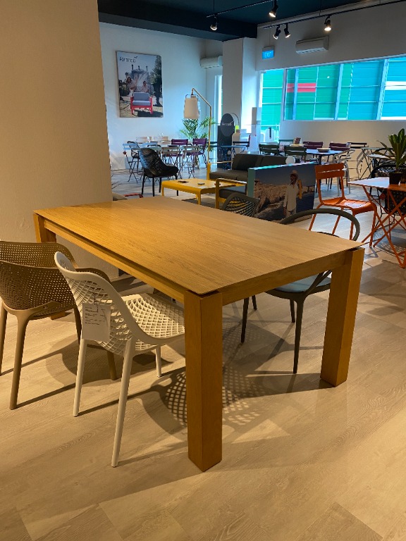 Ethnicraft - Oak Slice extendable dining table 180/280 cm, Furniture & Home Living, Furniture ...