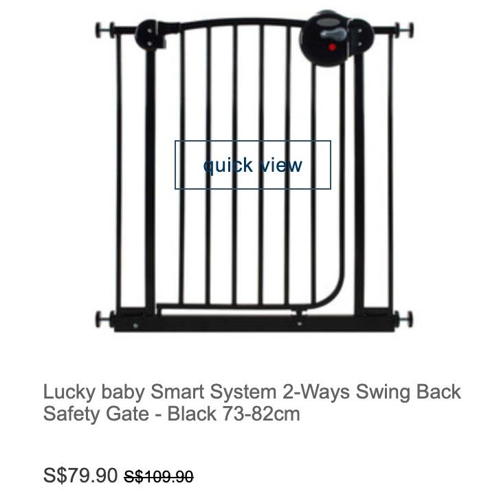 Lucky baby Smart System 2-Ways Swing Back Safety Gate - Black, Babies ...