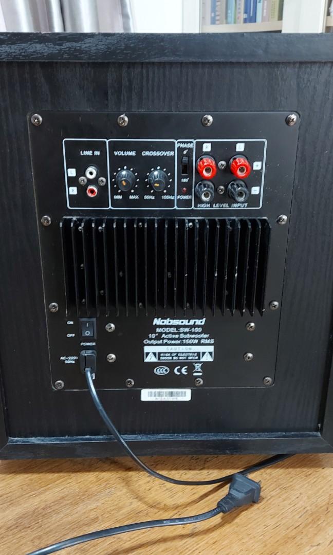 Nobsound Active Subwoofer 10 inches SW-100 150W 10吋 超低音 重低音, 音響器材 ...