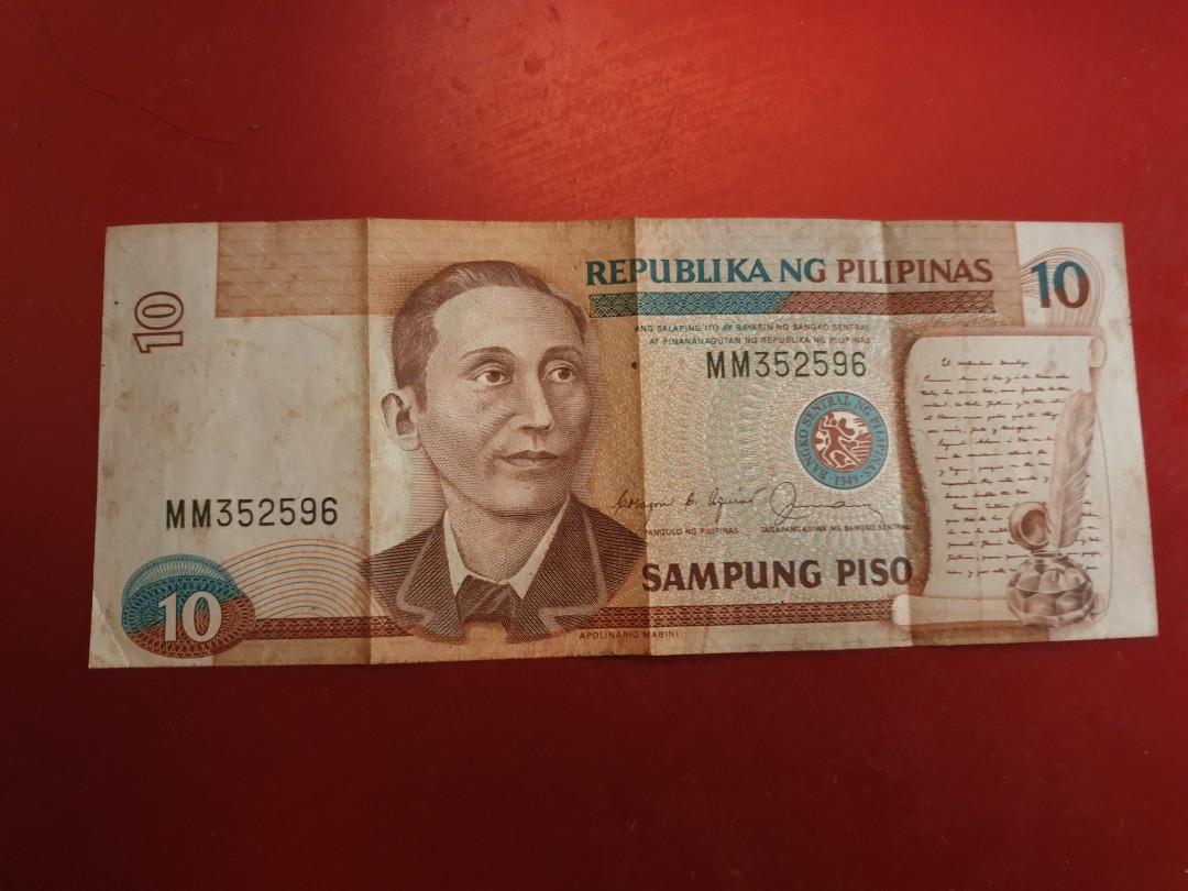 Old 10 Peso Bill, Hobbies & Toys, Memorabilia & Collectibles, Currency ...