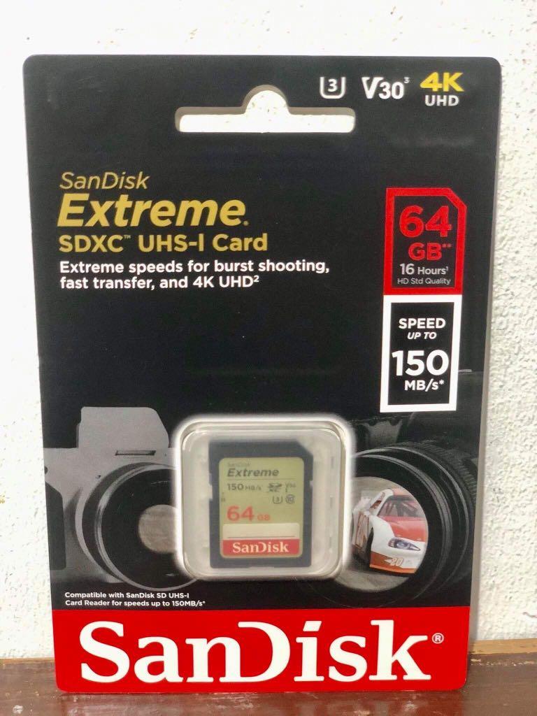 ⚫️SANDISK SD CARD EXTREME 4K⚫️ *AVAILABLE* 32gb 64gb 128gb ️SDHC UHS-I ...