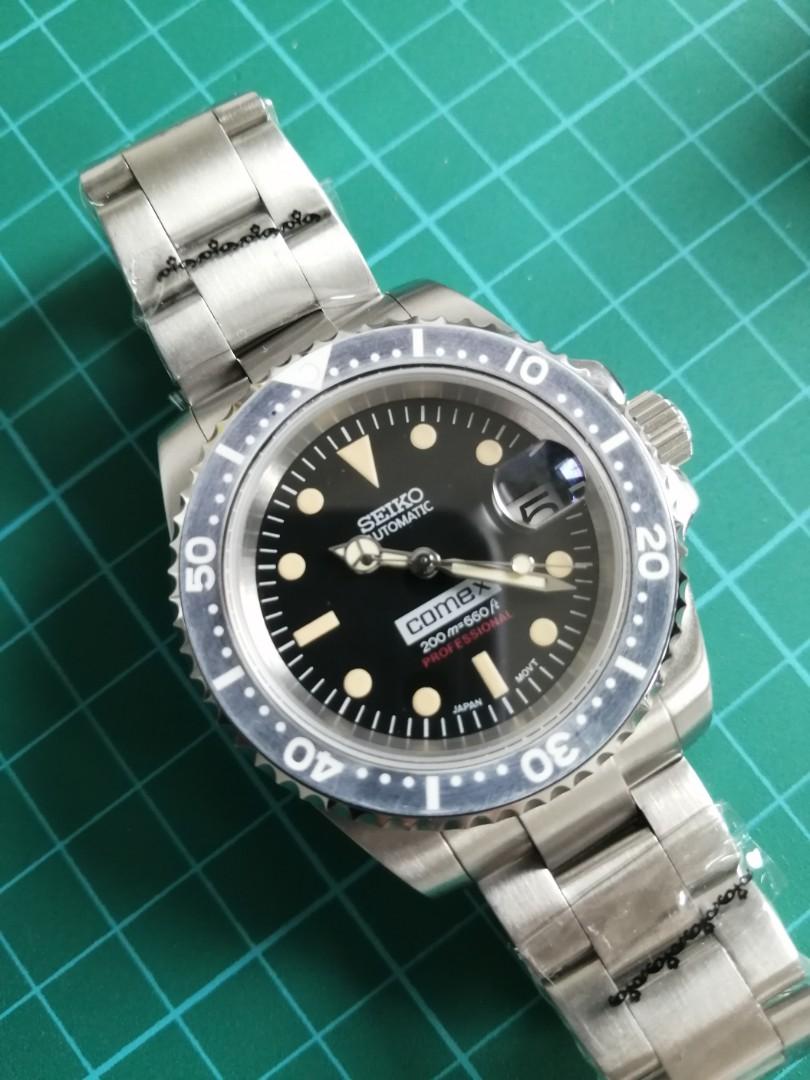 Seiko Mod - Vintage Seiko Build (Black), Men's Fashion, Watches on ...