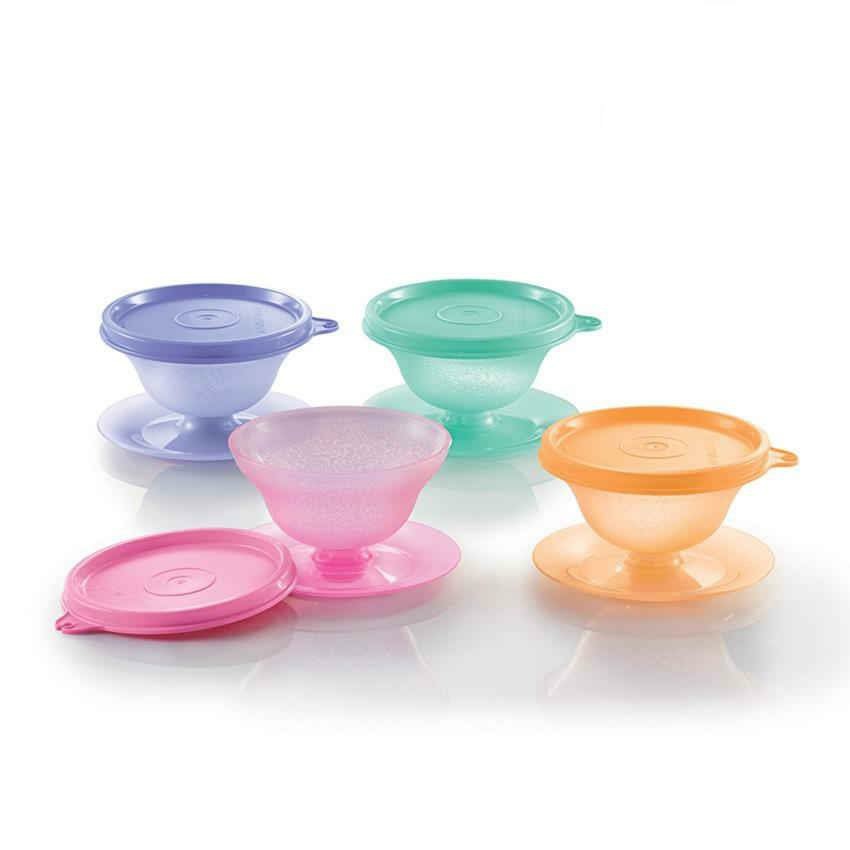 Tupperware 120 ml Ice Cream Dessert Bowl Cup Container with Lid Cover ...