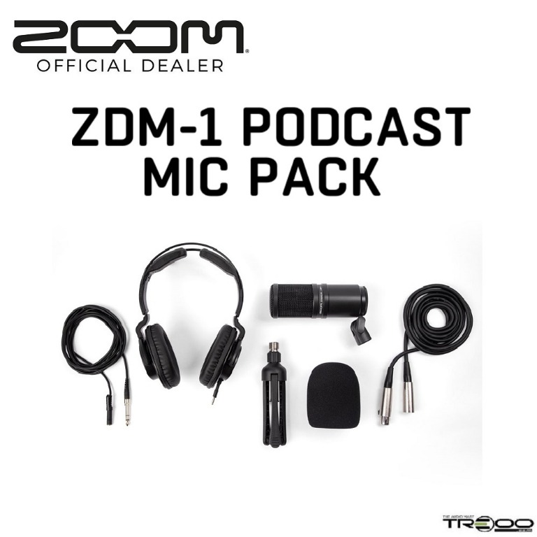 ZOOM ZDM-1 Podcast Mic Pack (ZHP-1 Headphone & ZDM-1 Dynamic XLR ...