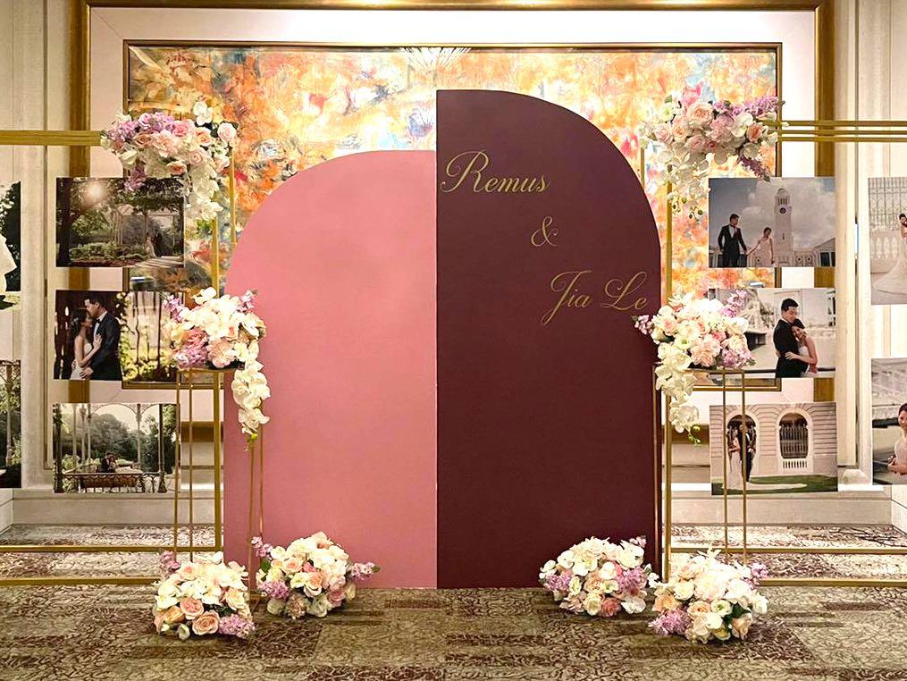 2021 wedding decoration geometric oval backdrop, Hobbies & Toys ...