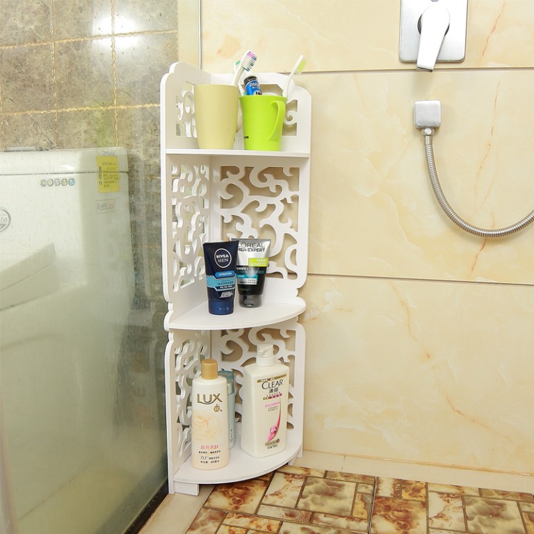 Europe Style 3 Tier Triangle Corner Storage Rack, Furniture & Home ...