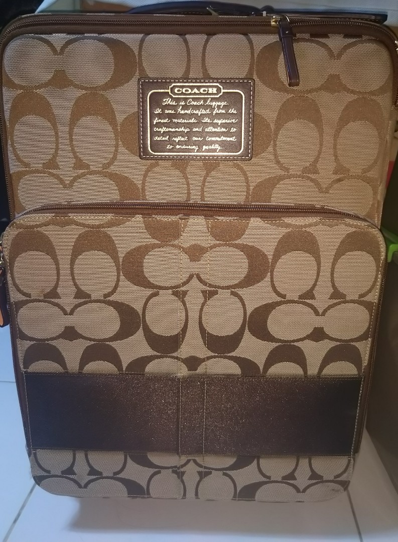 Authentic Coach Logo carry on Rolling Luggage in Tan & Brown colors ...