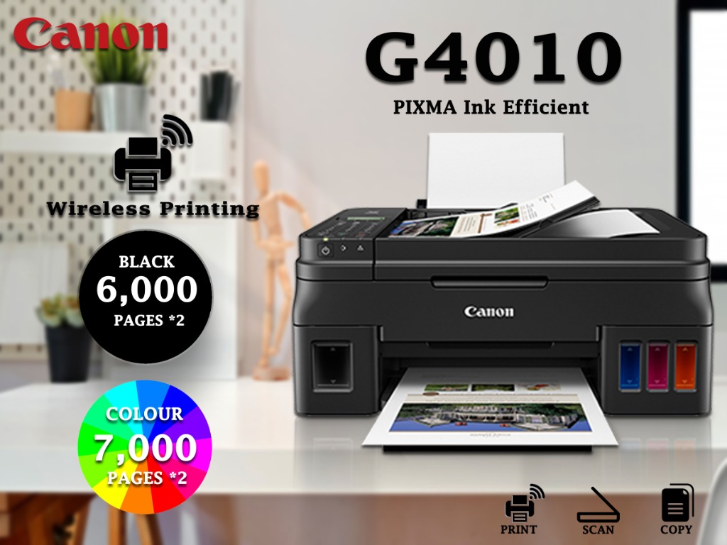 Canon Pixma G4010 Ink Tank WiFi Printer, Computers & Tech, Printers ...