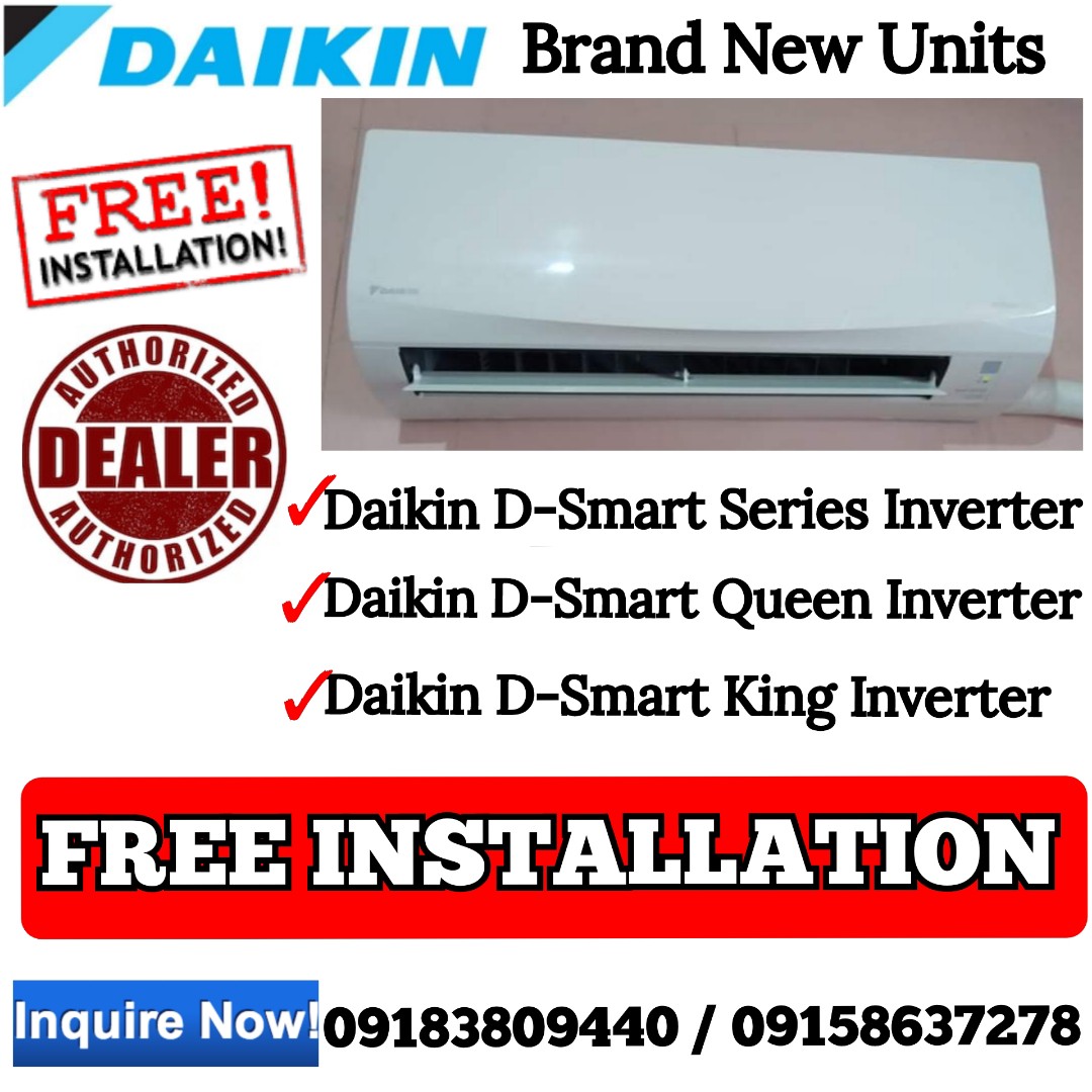 DAIKIN SPLIT TYPE INVERTER W/FREE INSTALLATION, TV & Home Appliances ...