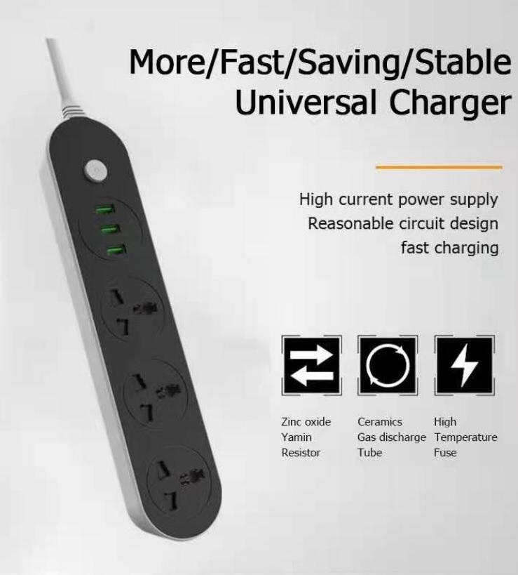 (FREE DELIVERY) UK Extension Plug 2500W Multi Plug Power Strip 3 ...