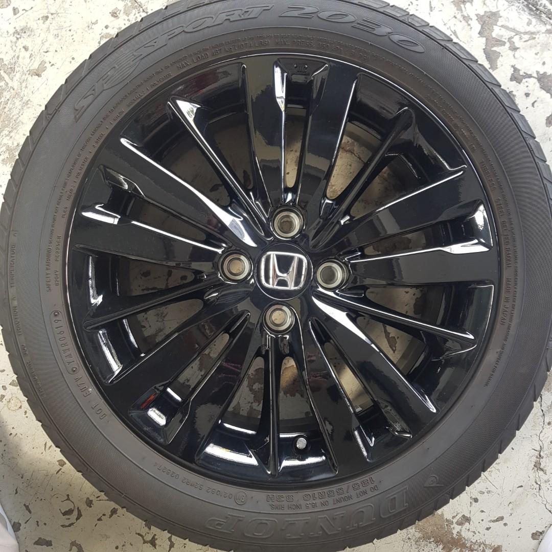 Honda Jazz rims and Dunlop tyres, Car Accessories, Tyres & Rims on ...