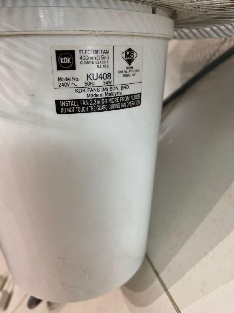 KDK Wall Fan KU408, Furniture & Home Living, Lighting & Fans, Fans on ...
