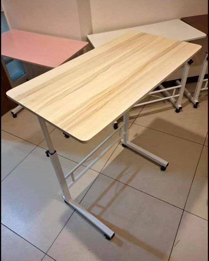 Long Adjustable Laptop Table with Wheels 80cm, Furniture & Home Living ...