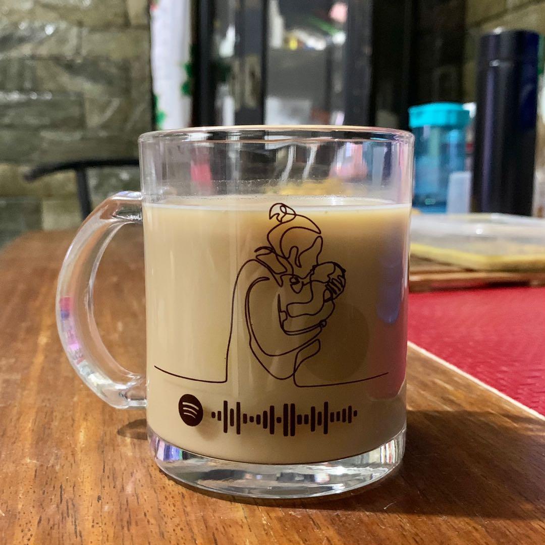 Personalized Spotify Clear Mugs with Song Code, Furniture & Home Living ...