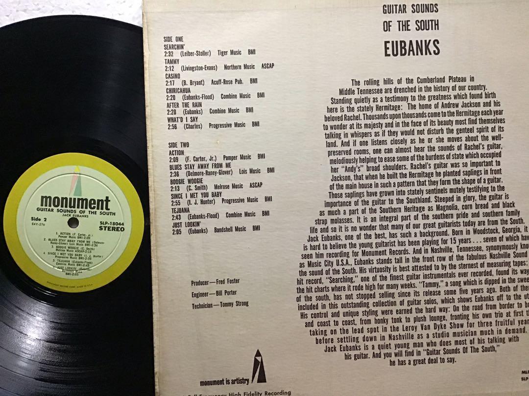 LP Jack Eubanks - Guitar Sounds of the South OOP 1966 VINYL RECORD ...