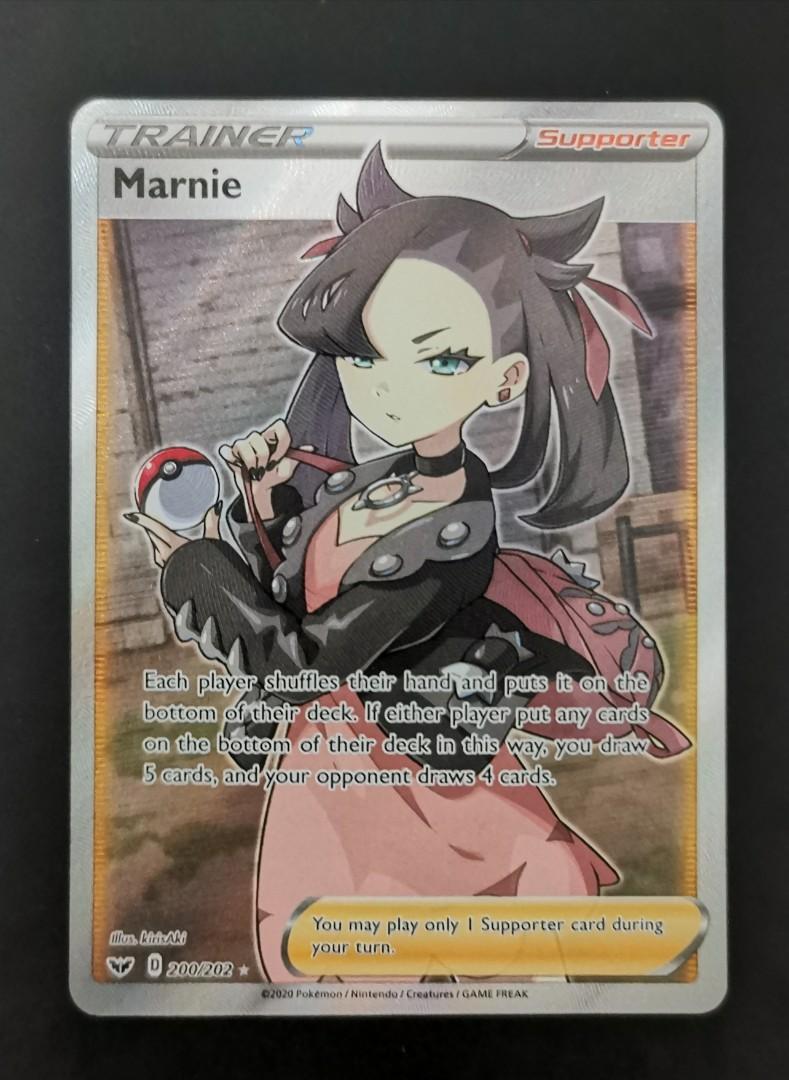 Pokemon Sword and Shield Marnie Full Art 200/202, Hobbies & Toys, Toys & Games on Carousell