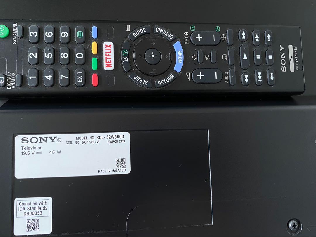 Sony smart TV 32inc (KDL-32W600D) 2019 series, TV & Home Appliances, TV ...