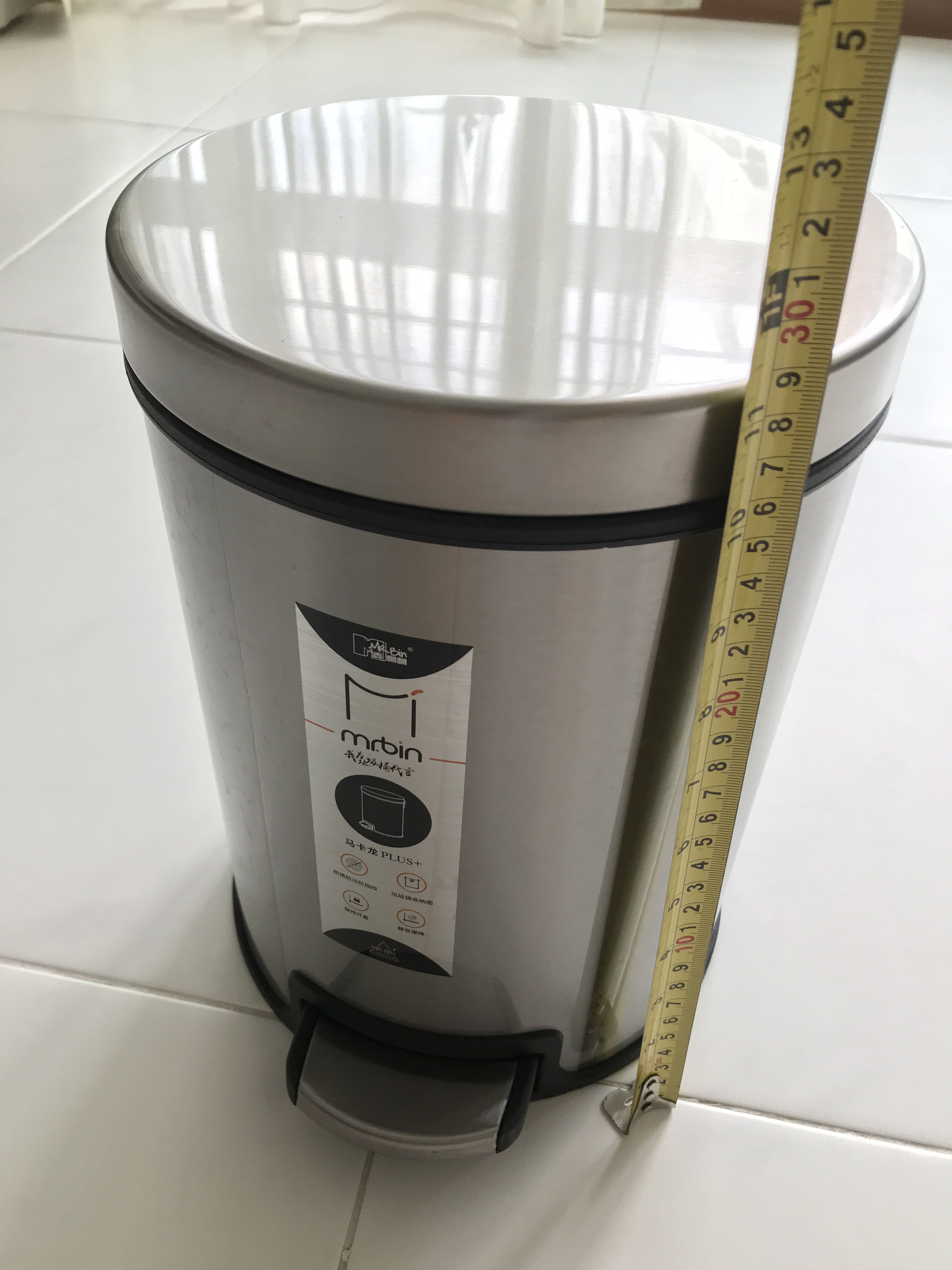 Stainless steel dusbin, Furniture & Home Living, Bathroom & Kitchen ...