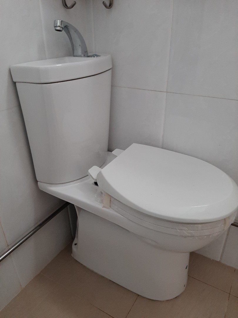 Toilet Bowl with cistern tank set, Furniture & Home Living, Bathroom ...